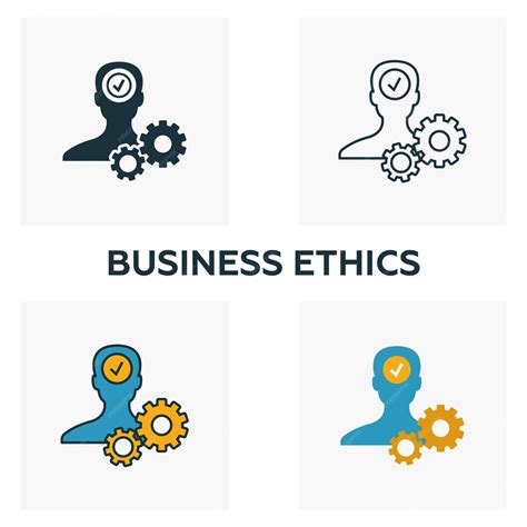Premium Vector Business Ethics Icon Set Four Elements In Diferent Styles From Business Ethics