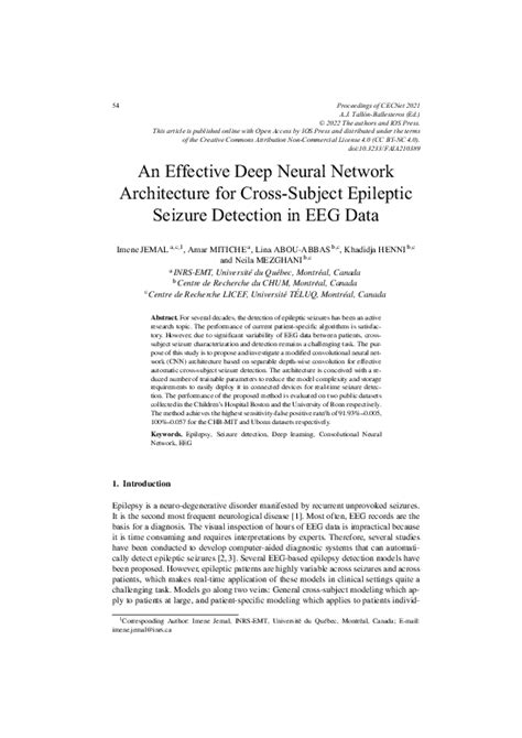 Pdf An Effective Deep Neural Network Architecture For Cross Subject Epileptic Seizure