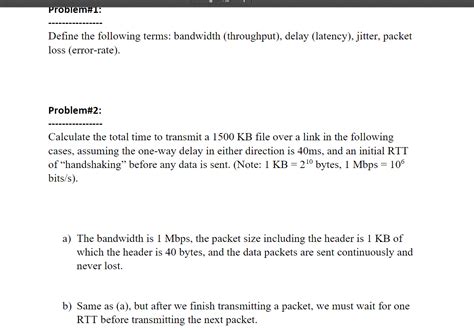 Problem 10 Define The Following Terms Bandwidth Chegg Com
