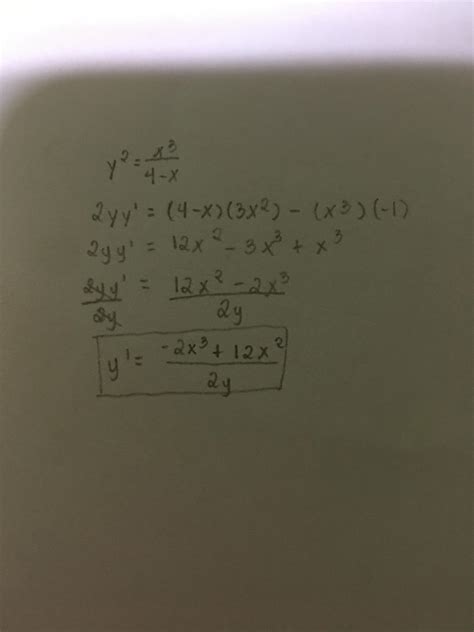 [implicit differentiation] is this correct r homeworkhelp