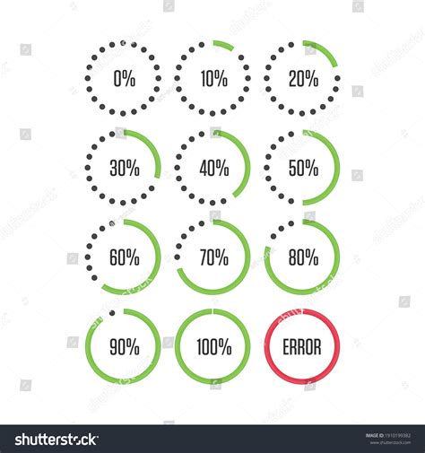 Circle Loading Progress Bars Isolated On Stock Vector Royalty Free 1910199382 Shutterstock