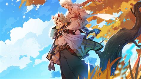 Arataki Itto Aether 2K Genshin Impact Download Free Mobile Desktop Wallpapers Granular Project