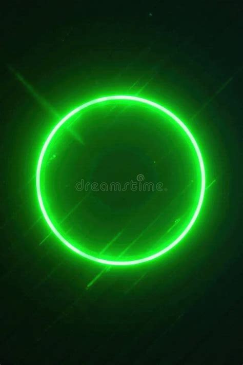 Glowing Green Neon Circle Fast Moving Lines Abstract Dynamic Energy
