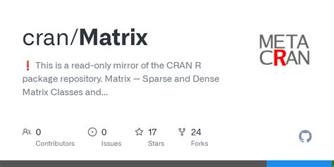GitHub Cran Matrix Exclamation This Is A Read Only Mirror Of The CRAN R Package Repository