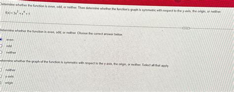 Solved Determine Whether The Function Is Even Odd Or
