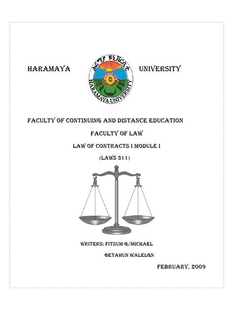 Law Of Contracts I Module I Pdf Law Of Obligations Legal Liability