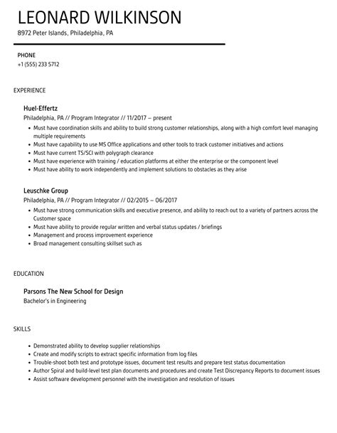 Program Integrator Resume Samples Velvet Jobs