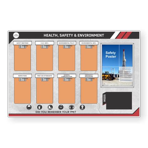 Health Safety And Environment Communications Board 72″ X 47″ Black