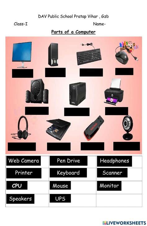 Computer Parts Activity For Class Part Worksheet