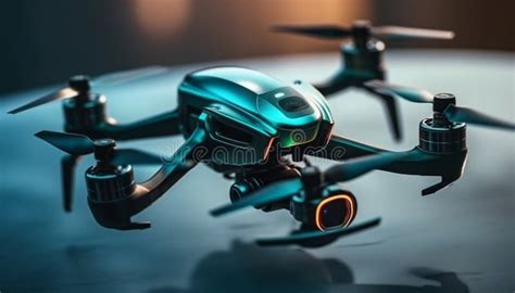 Futuristic Drone Equipped With Wireless Technology For Aerial Surveillance Filming Generated By