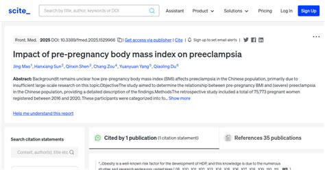 Impact Of Pre Pregnancy Body Mass Index On Preeclampsia