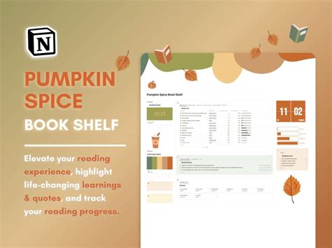 Pumpkin Spice Book Tracker Prototion