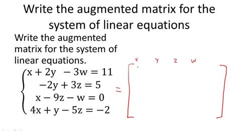 Writing Matrices And Solving Systems Example 2 Video Algebra