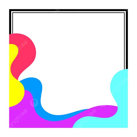 Abstract Colorful Fluid Border Rectangle Frame Vector Rectangle Border Fluid Colorful Png And