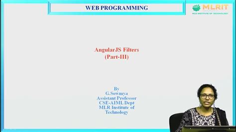Lec21web Programming Angular Js Filters Part Iii By Mrs G Sowmya Department Of Cse Aiml