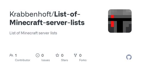 GitHub Krabbenhoft List Of Minecraft Server Lists List Of Minecraft