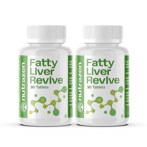 Nutrazen Fatty Liver Revive Supplement Pack Of 2 60 Tablets Milk
