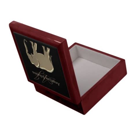 Elegant Black And Gold Monogram Keepsake Box Zazzle