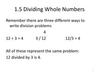 PPT Dividing By Whole Numbers PowerPoint Presentation Free Download ID