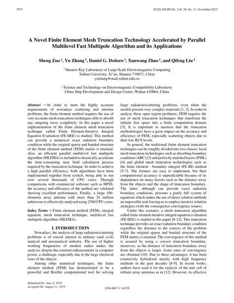 Pdf A Novel Finite Element Mesh Truncation Technology Accelerated By