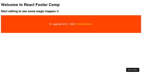 React Footer Comp Examples Codesandbox