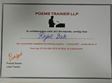 Rajat Dak On Linkedin Completed Training