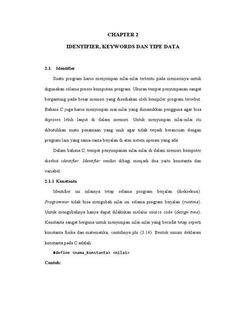 Identifiers Keywords And Data Types Pdf
