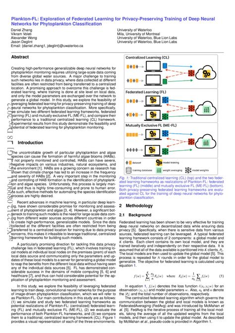 plankton fl exploration of federated learning for privacy preserving