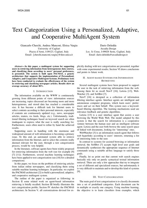 Pdf Text Categorization Using A Personalized Adaptive And