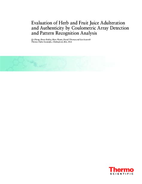 Pdf Evaluation Of Herb And Fruit Juice Adulteration And Authenticity By Coulometric Array