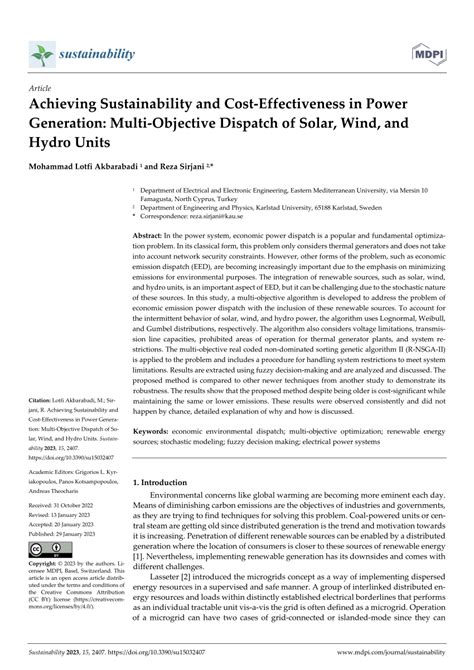 Pdf Achieving Sustainability And Cost Effectiveness In Power Generation Multi Objective