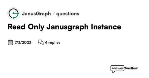 read only janusgraph instance janusgraph
