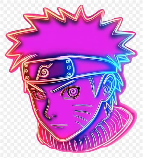 Neon Naruto Uzumaki Neon Anime Character With Intense Expression Png