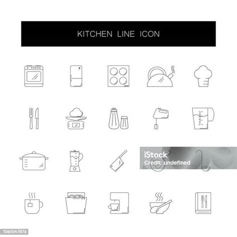 라인 아이콘 세트입니다 주방 팩입니다 벡터 일러스트 레이 션 가구에 대한 스톡 벡터 아트 및 기타 이미지 가구 가사 집안일 가정 생활 Istock
