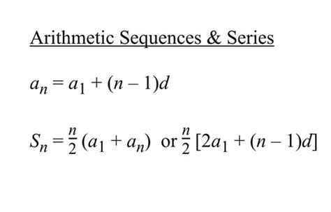 Arithmetic Sequences And Series Flashcards Quizlet
