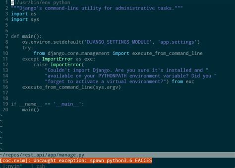 Error Spawn Eacces Of Python · Issue 1345 · Neoclidecocnvim · Github