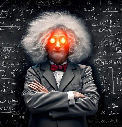 Premium AI Image Scientist And Physicist Calculating Many Formulas