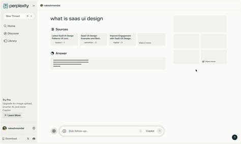 Perplexity Ai Ui Ux Design Saas Application Design Saas Ui
