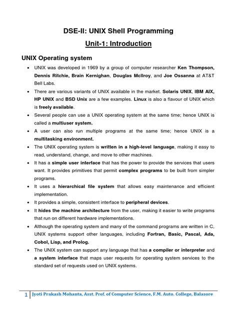 Dse 2 Unit 1 1 Pdf Booting Unix