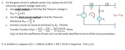 Solved For The Given Circuit In ZyBooks Section Chegg