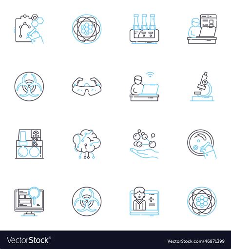 Chemical Analysis Linear Icons Set Spectroscopy Vector Image