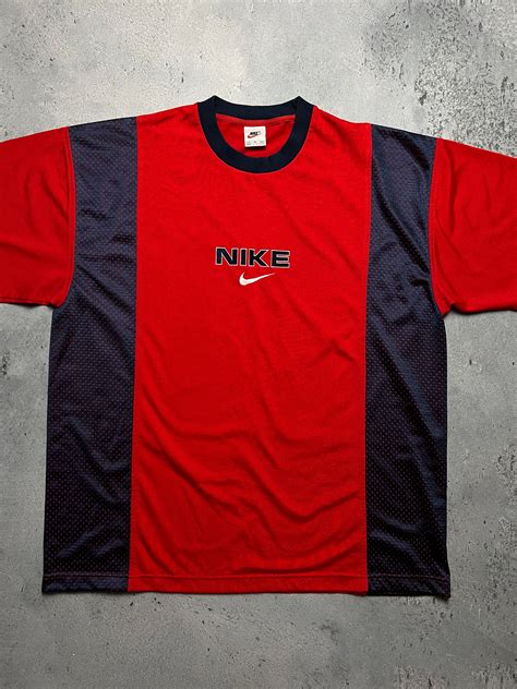 Nike Tee Vintage 90s Nike Central Logo Swoosh T Shirt Y2k Etsy