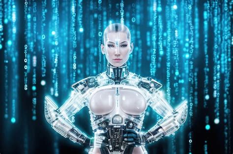 premium ai image android in matrix space artificial intelligence in a
