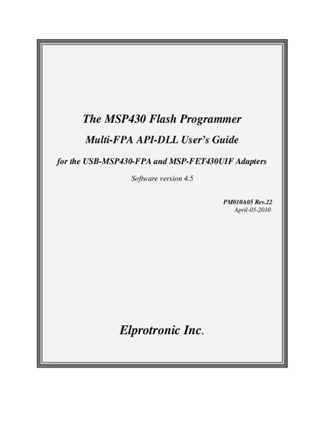 Fillable Online MSP Flasher User S Guide Rev E Fax Email Print PdfFiller