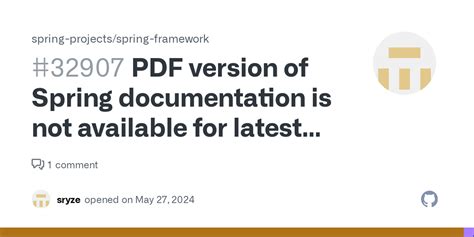pdf version of spring documentation is not available for latest