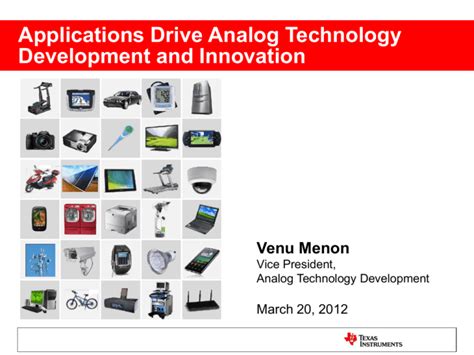 Applications Drive Analog Technology Development And