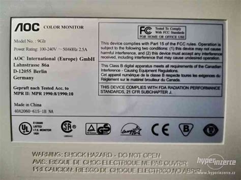 AOC CRT Monitor 17 Bazar Hyperinzerce Cz
