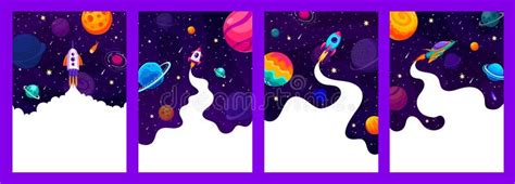 Spaceship Rocket Launch Business Start Up Posters Stock Vector
