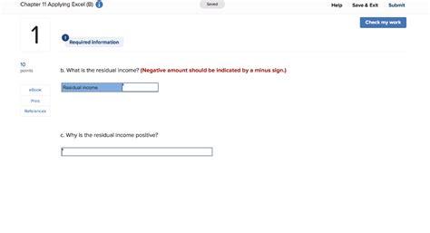 Solved Chapter 11 Applying Excel B Saved Help Save And Exit