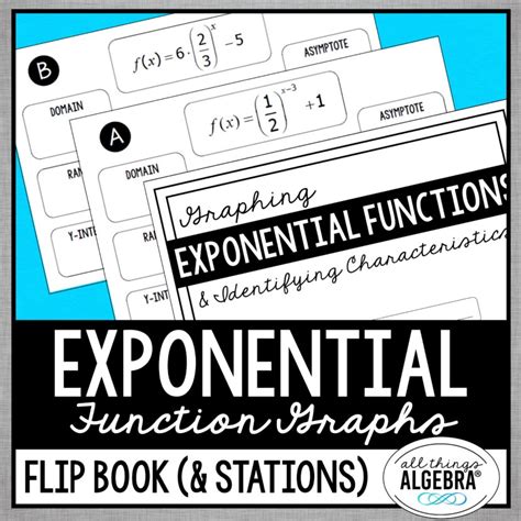 Graphing Exponential Functions Flip Book All Things Algebra®